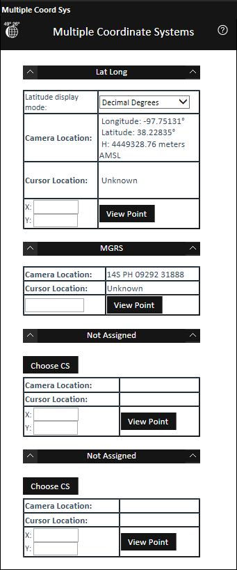 Multiple Coordinate Systems